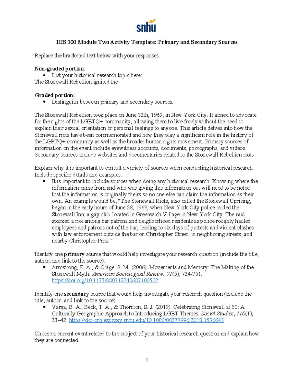 HIS 100 Module Two Activity Sources Template - HIS 100 Module Two ...