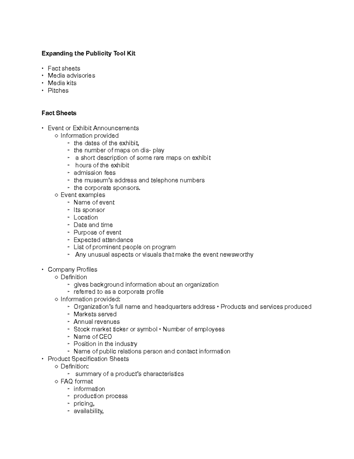 Chapter 6 PR Notes - Rosemary's Class - Expanding the Publicity Tool ...