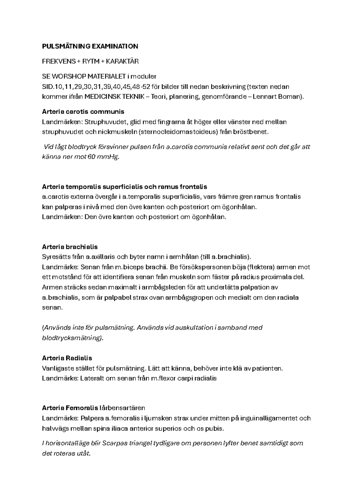 EXAMINATION PULSMÄTNING OCH ANDNINGSFREKVENS - PULSMÄTNING EXAMINATION ...