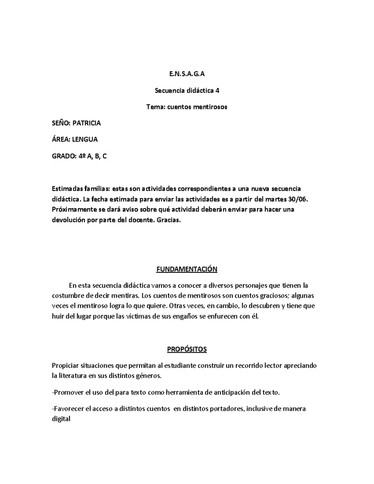 Primaria 2 Dociclo 4 Grado Lengua-Y- Literatura 4 - E.N.S.A.G Secuencia ...