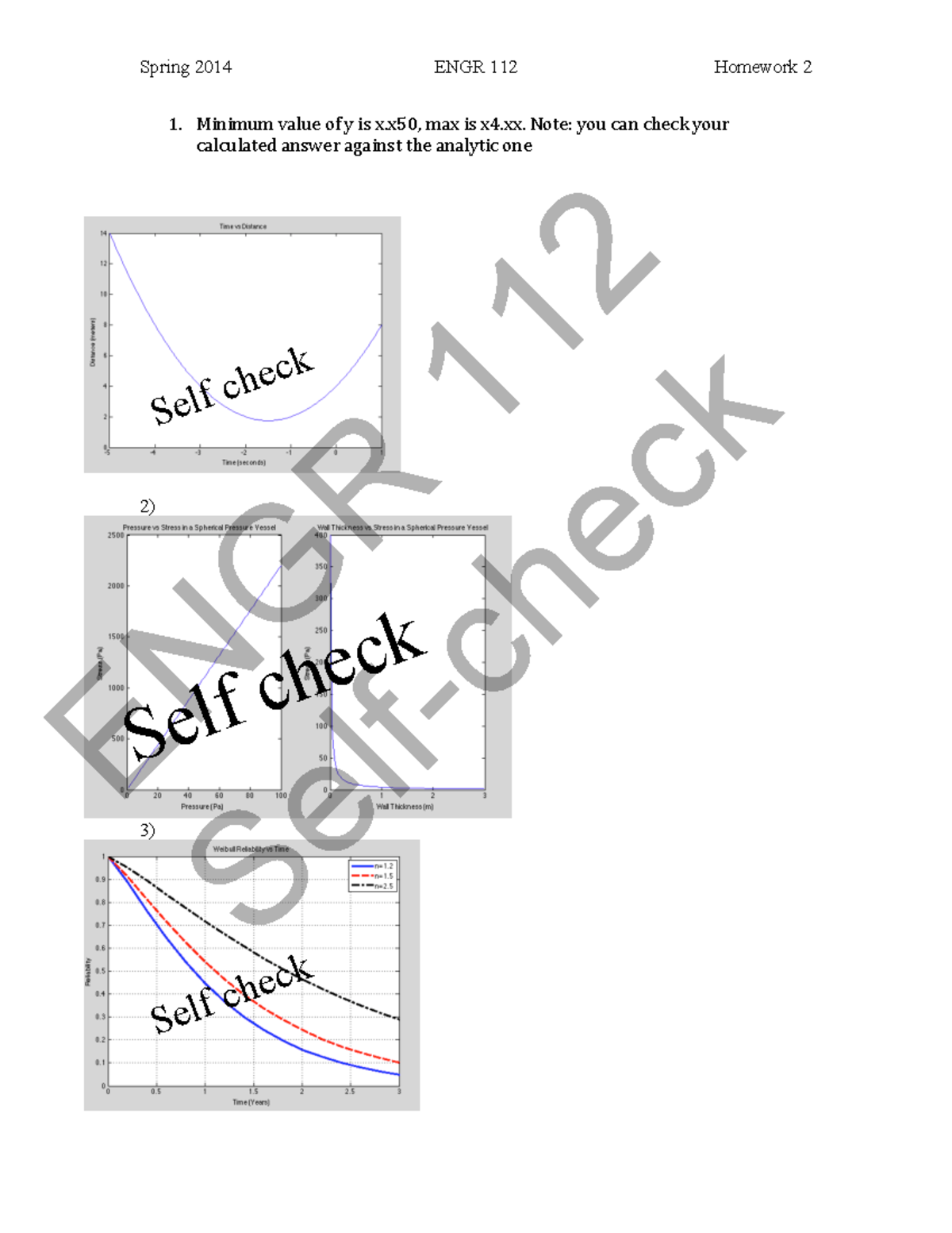 ENGR112 HW2 Self-check - ENGR 112 - Spring 2014 ENGR 112 Homework 2 1. Minimum value of y is x ...