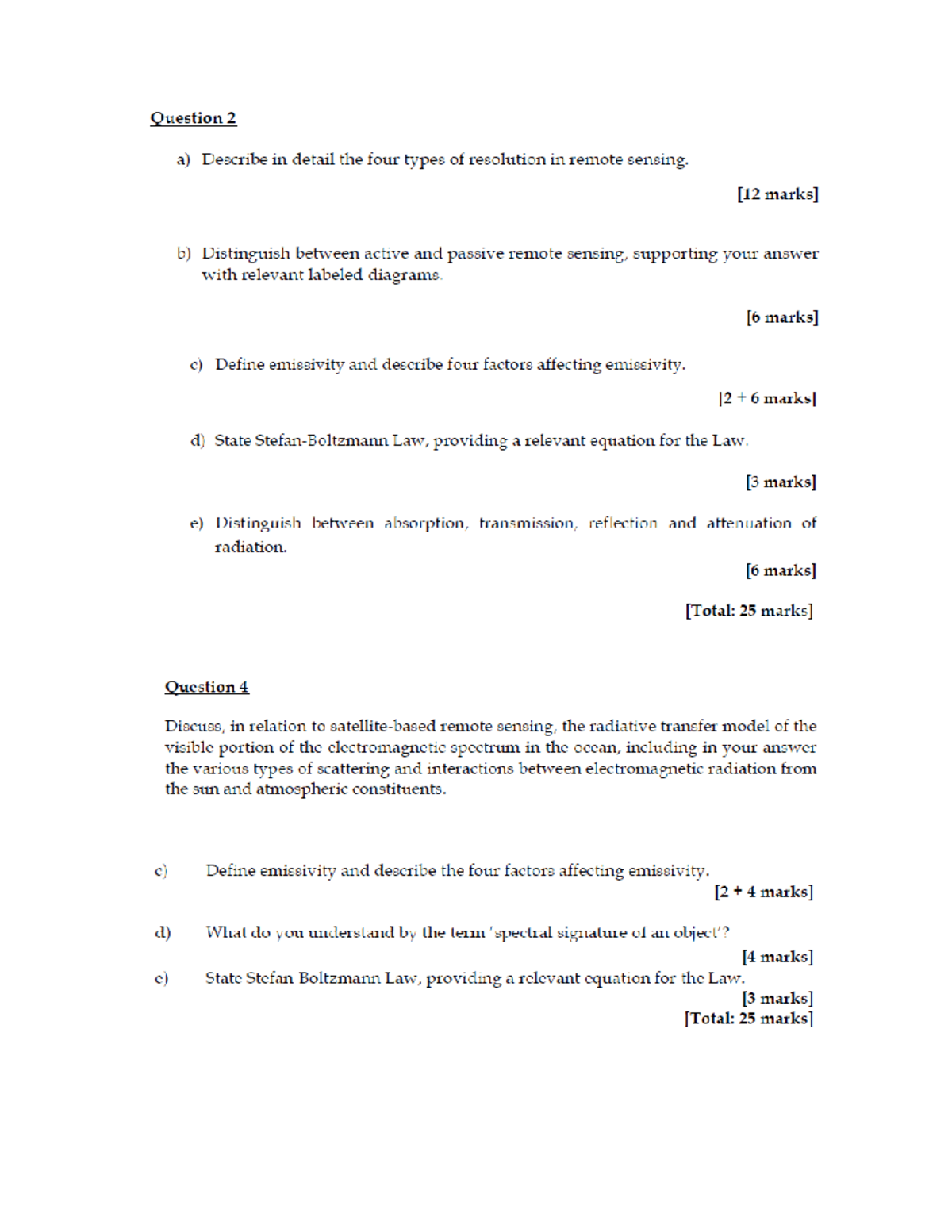 RS-Exam Questions - Geomatics - Studocu
