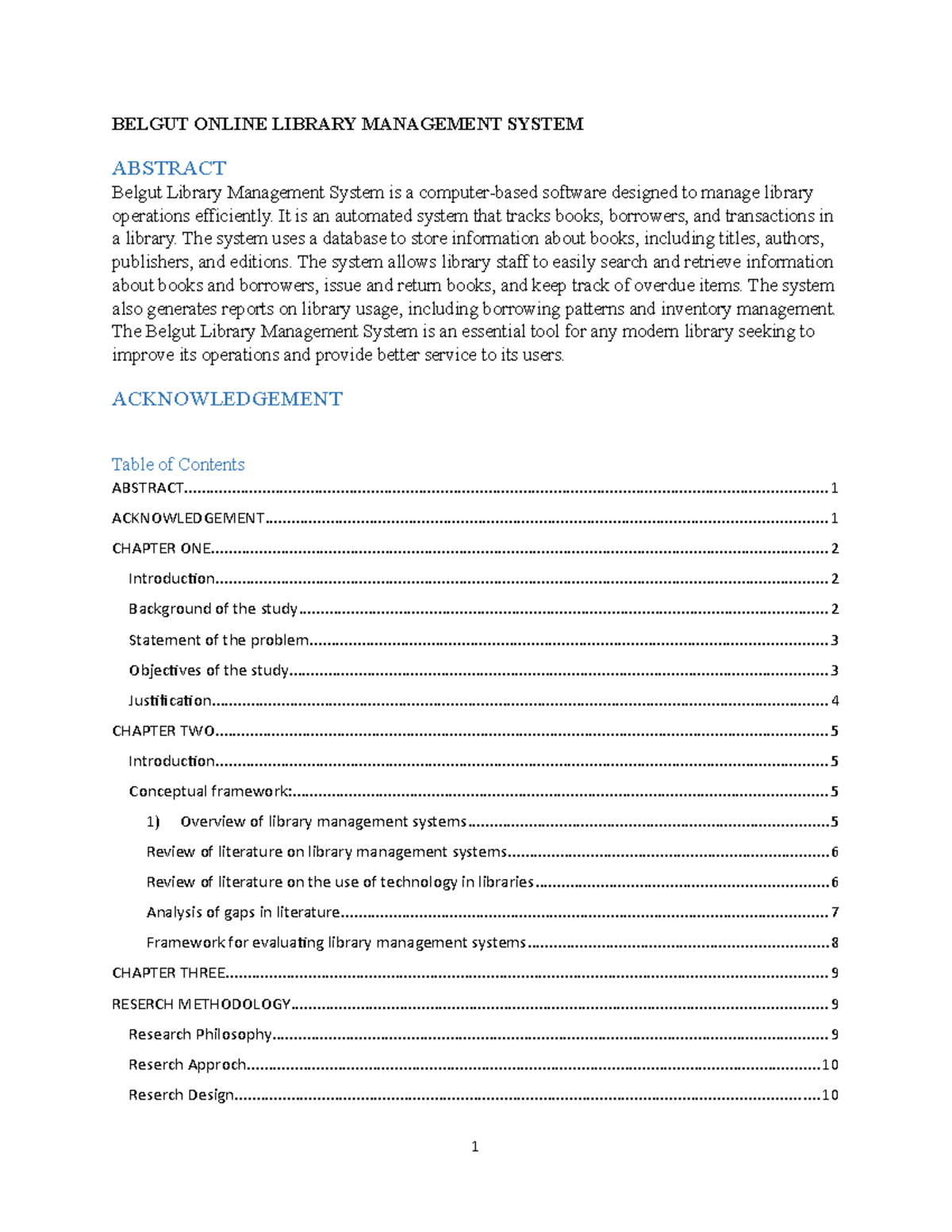 Belgut Online Library Management System - BELGUT ONLINE LIBRARY MANAGEMENT SYSTEM ABSTRACT ...