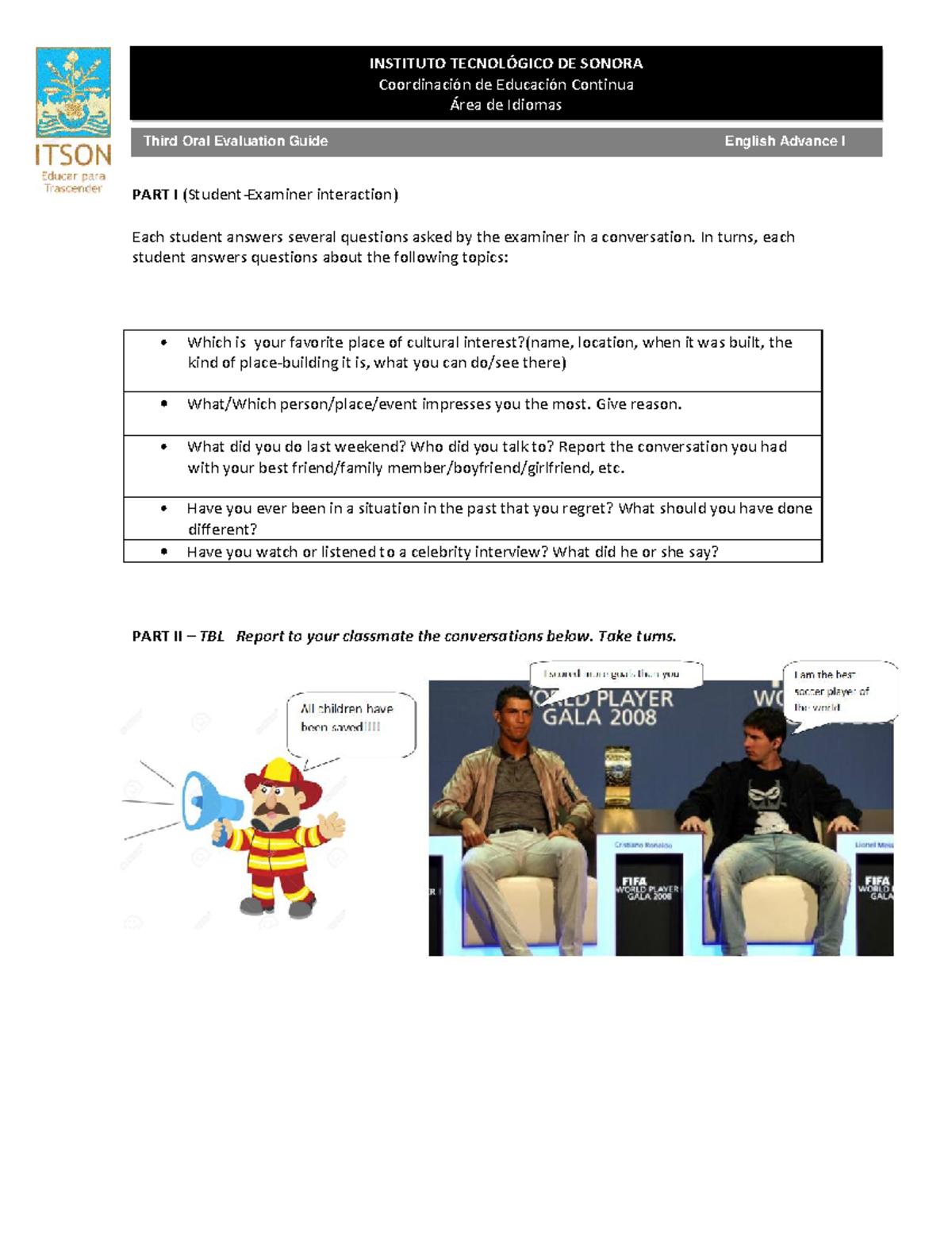 3rd Oral guide Level 4 (Aug-Dec 15) - PART I (Student-Examiner ...