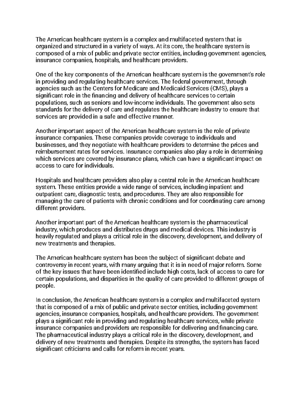 The structure and organization of the healthcare system - The American ...