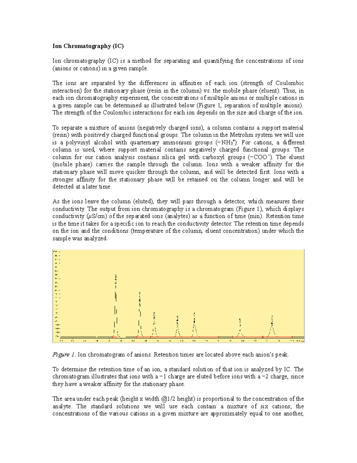 Ion chromatography F 22 - Ion Chromatography (IC) Ion chromatography ...