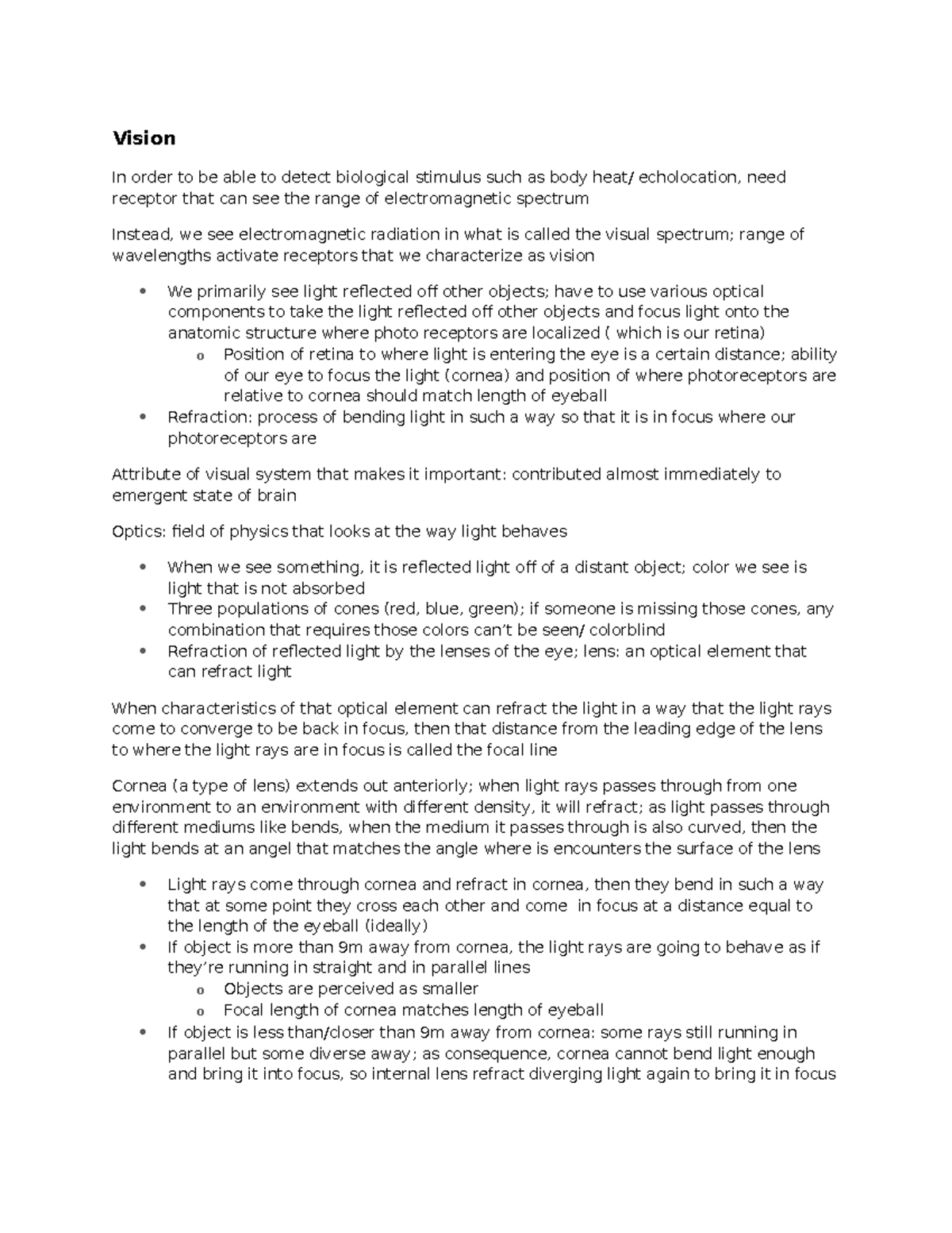 Vision - Professor Anthony Uzwiak - Vision In order to be able to ...