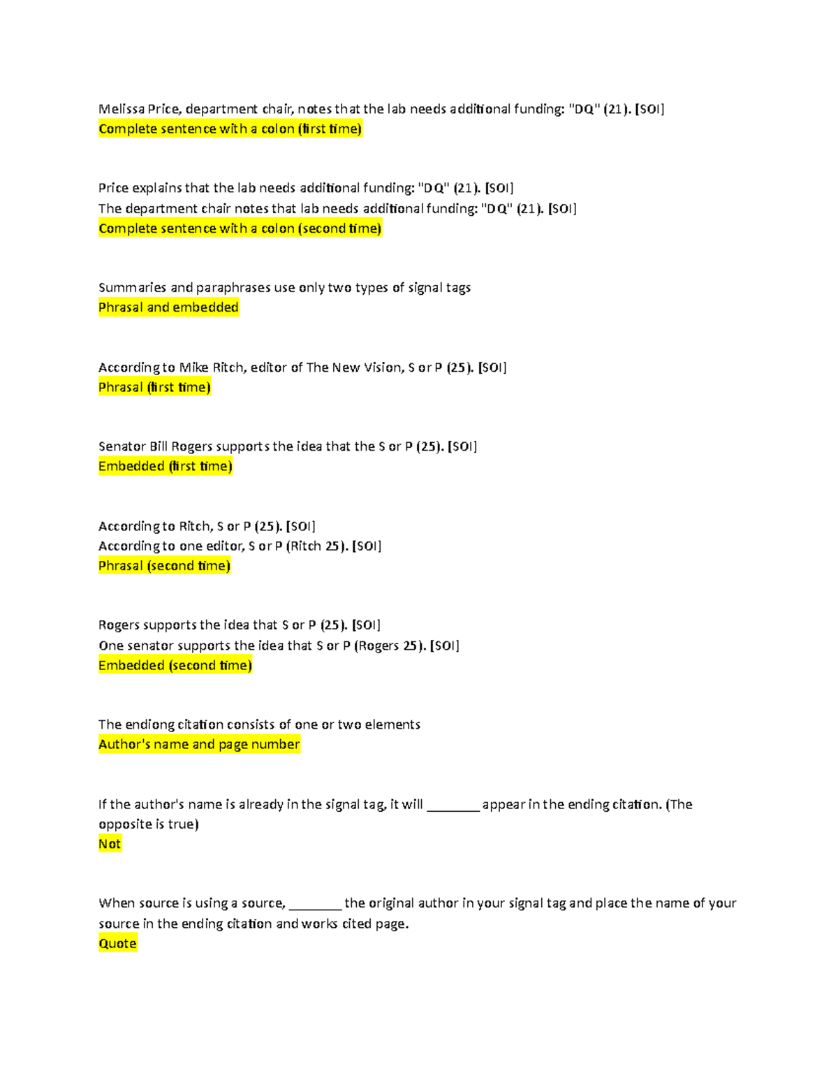 Studyset 15 - ENGL1013 - Melissa Price, department chair, notes that ...