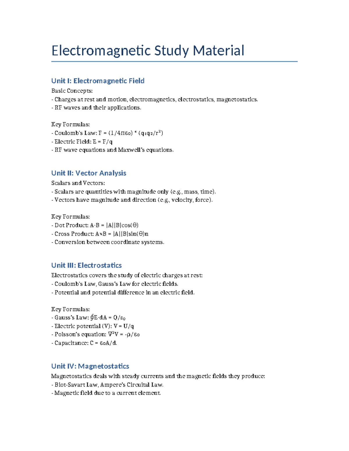 Electromagnetic Study Material - RF waves and their applications. Key ...