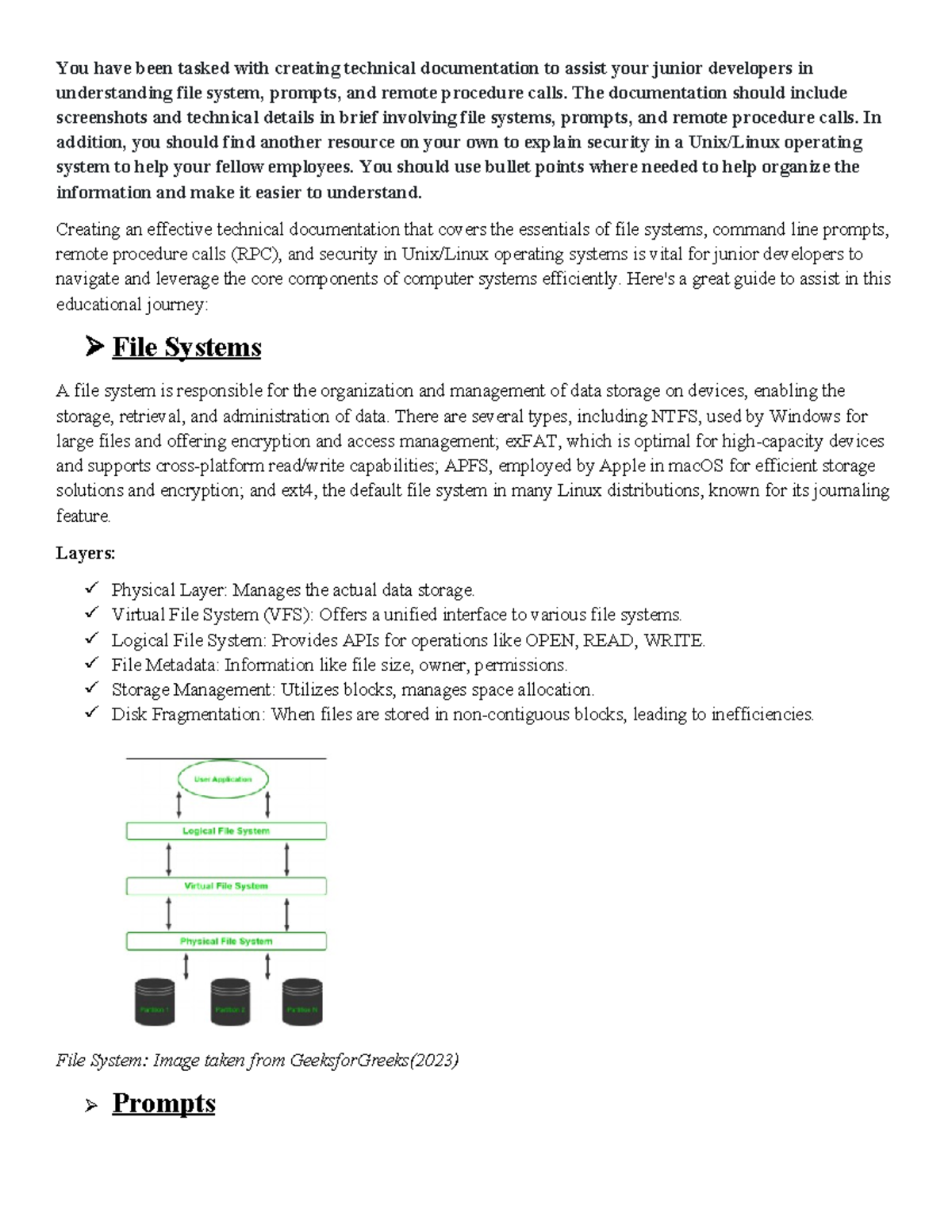 Cs3307 Written Assignment Unit 3 You Have Been Tasked With Creating Technical Documentation To