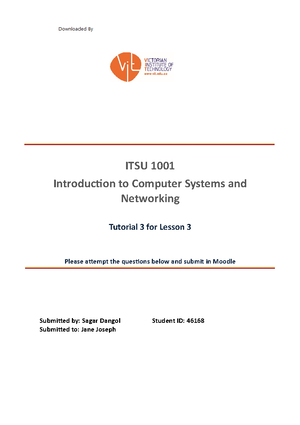 ITSU1001 Lesson 02 - Activity - ITSU 1001 Introduction to Computer Systems and Networking ...