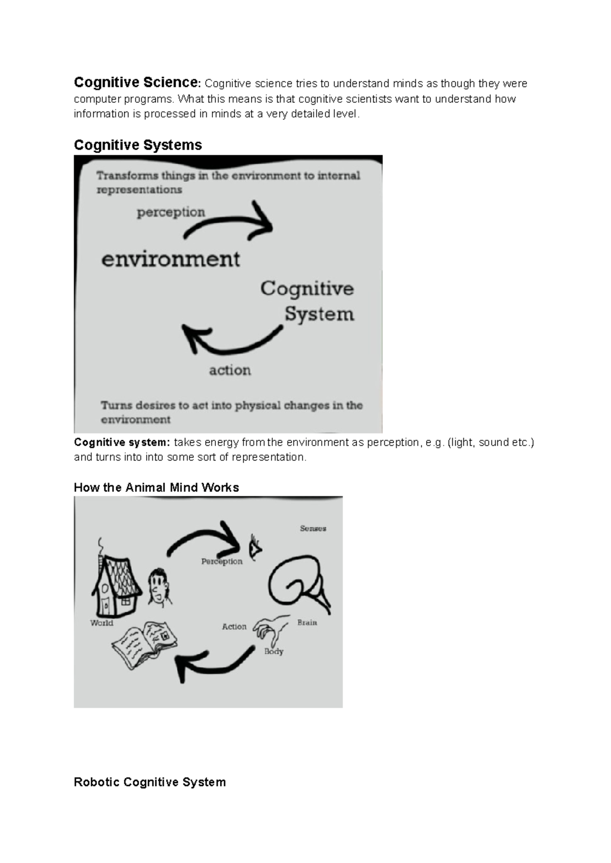 Mysteries of the mind - CGSC 1001 - Cognitive Science: Cognitive science tries to understand ...
