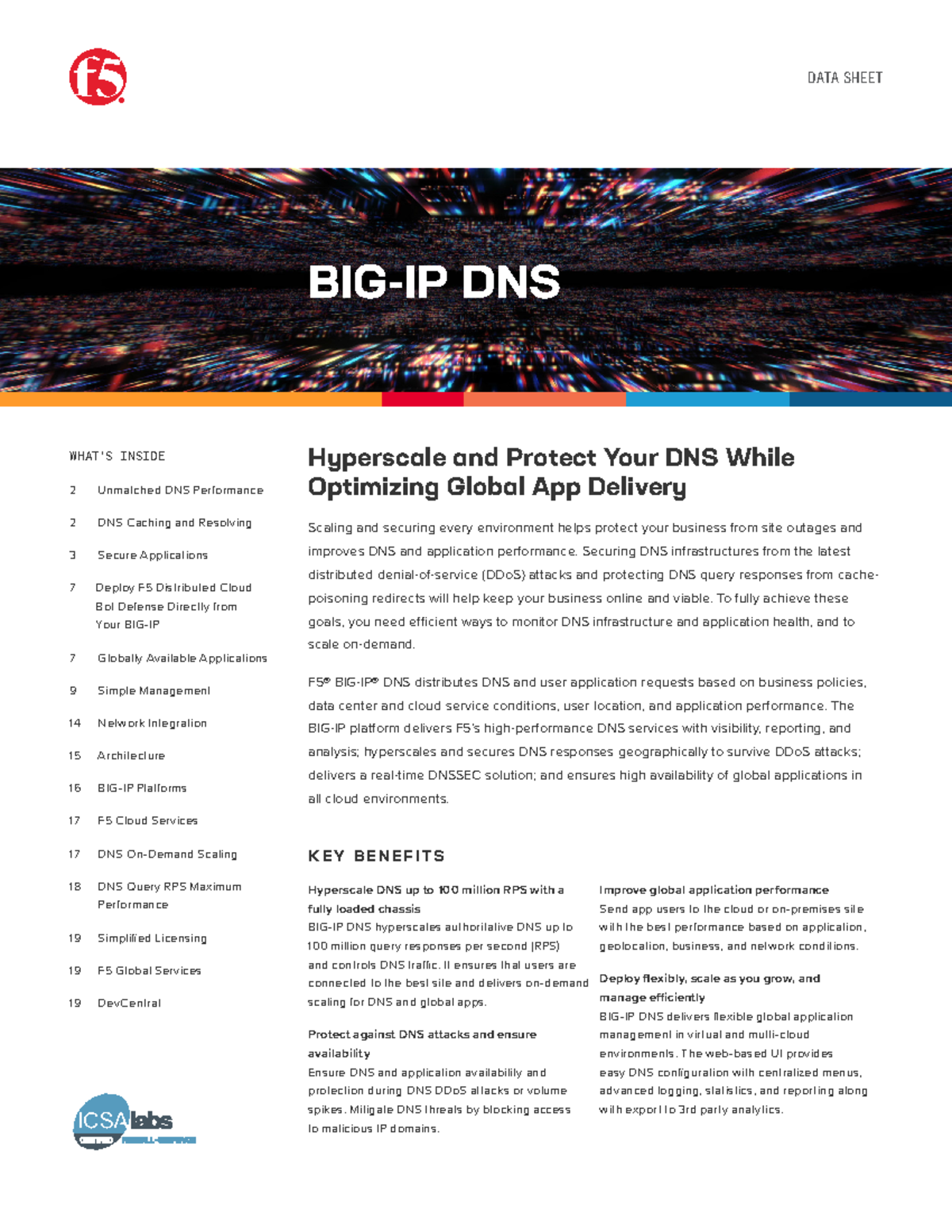 Big ip dns datasheet - Hoja de producto de F5 Networks DNS - DATA SHEET ...