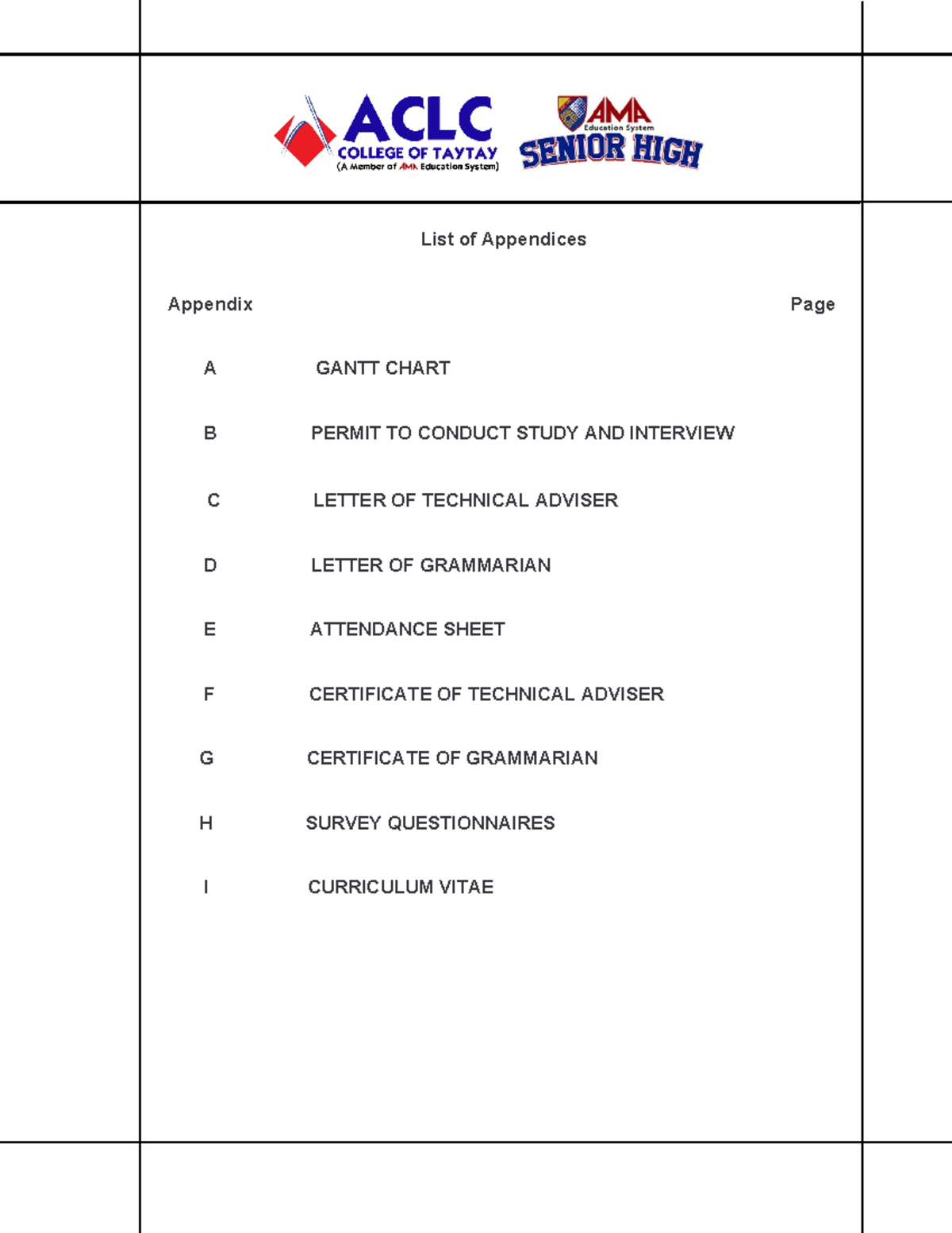 Survey - Practical research 1 - List of Appendices Appendix Page A ...