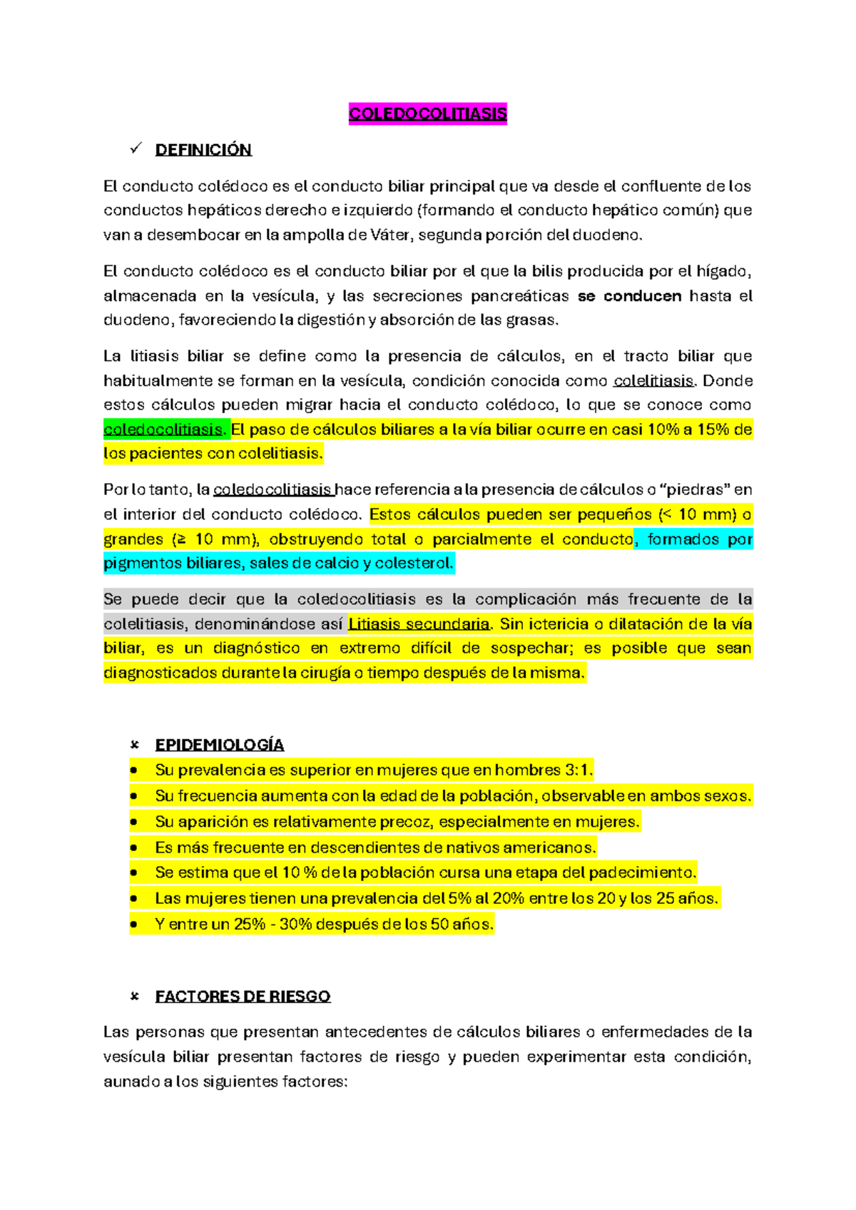 Expo. Coledocolitiasis - COLEDOCOLITIASIS DEFINICIÓN El conducto ...