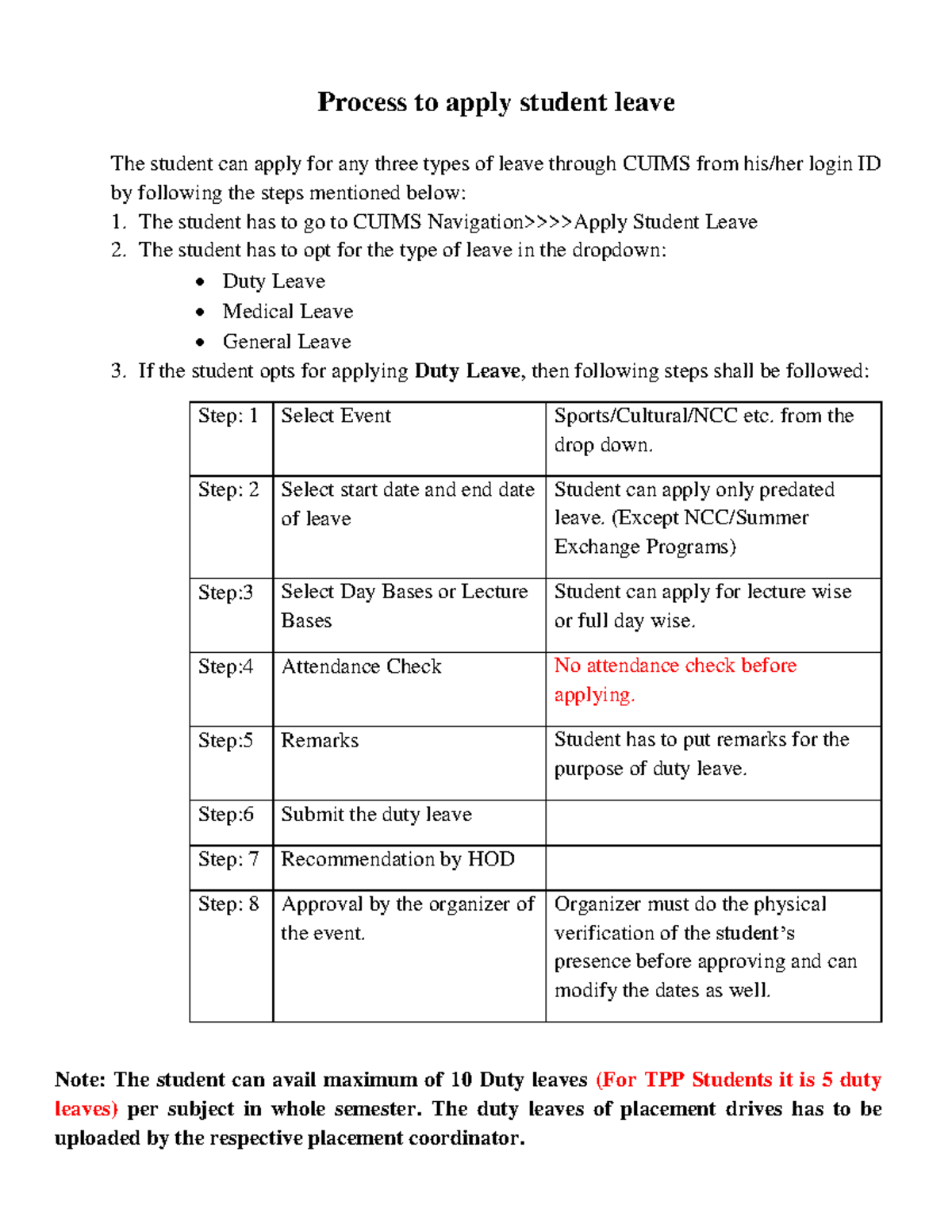 Student Leave Process - Iyh - Process to apply student leave The ...