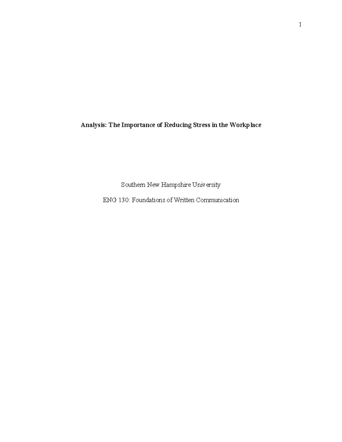 ENG 130 Module Five Analysis of a Written Work for a First Audience ...