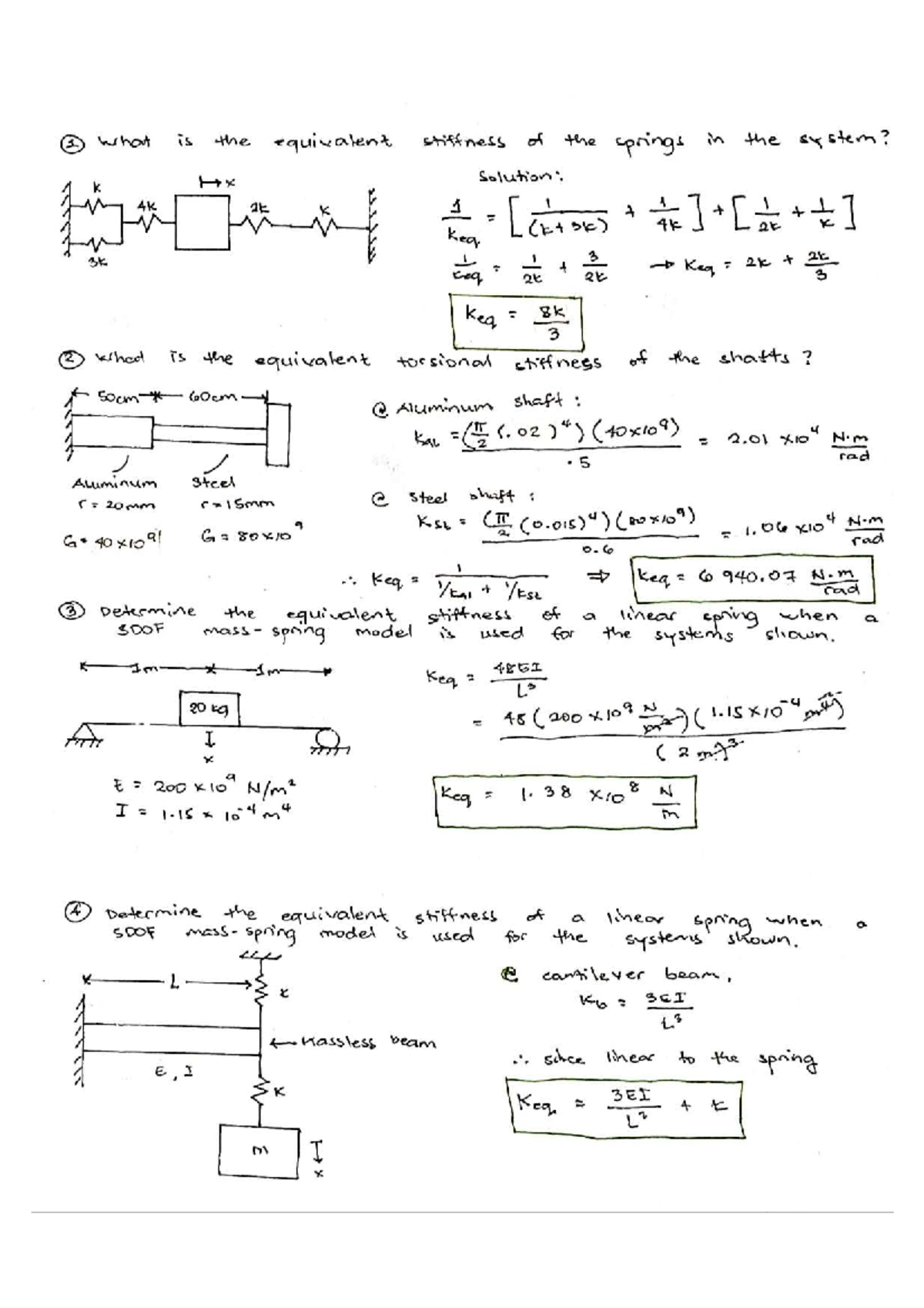 Vibration Engineering - Sample Problems on Stiffness - Mechanical ...