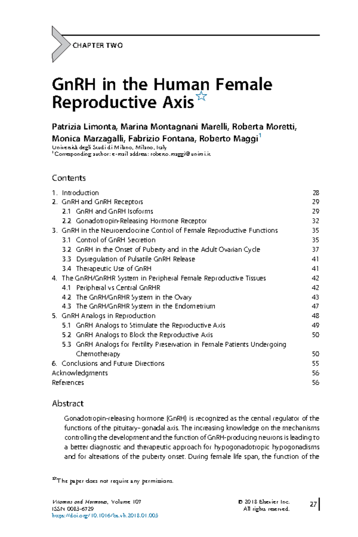 Gn RH in the Human Female Reproductive Axis - CHAPTER TWO GnRH in the ...