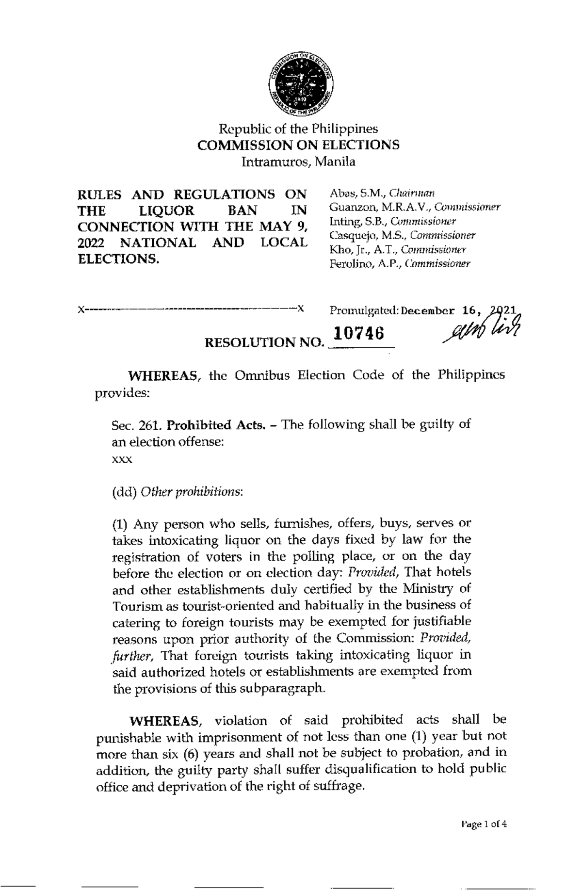 Com res 10746 - resolution - Politics And Governance With The New ...