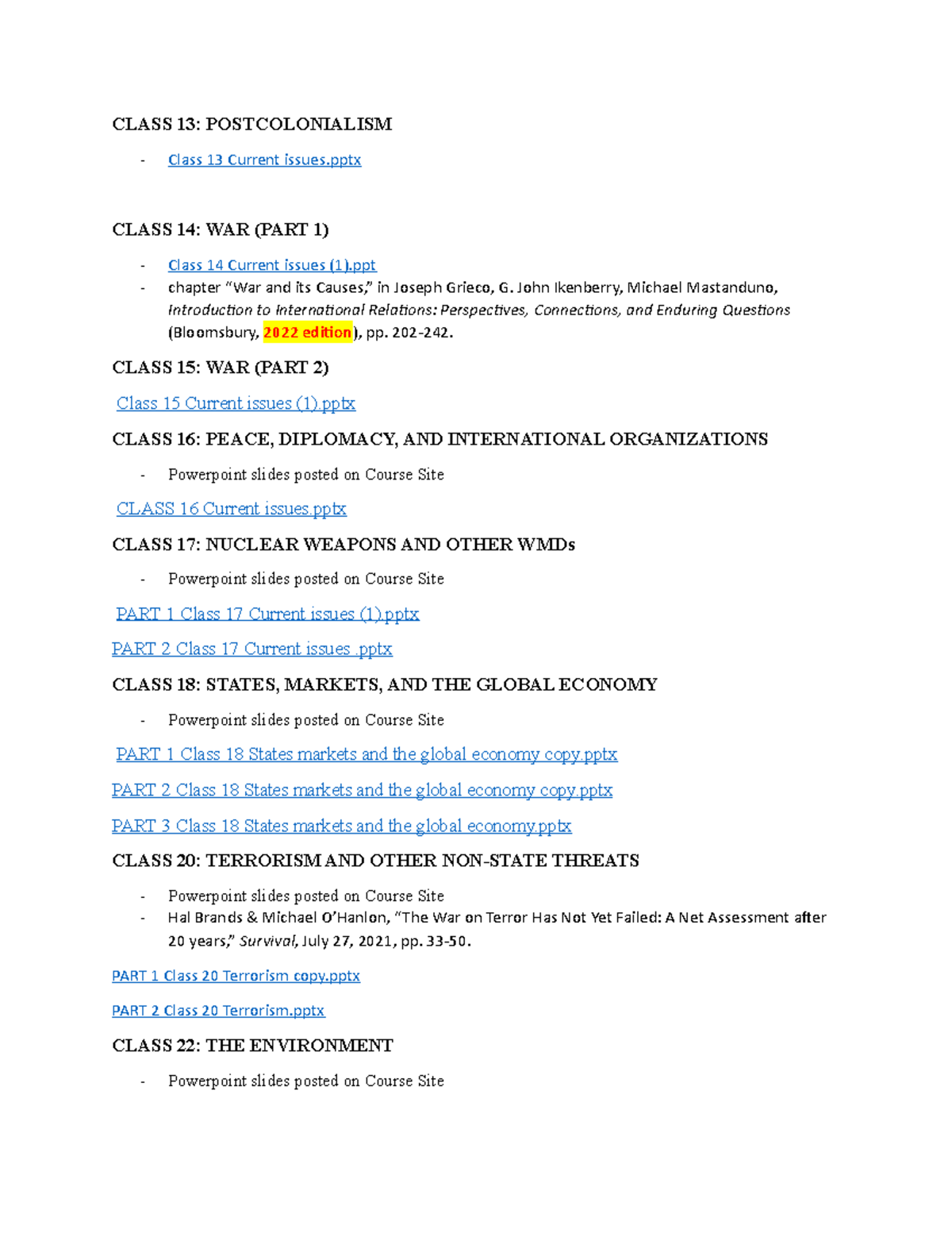 IR Final Exam study guide - CLASS 13: POSTCOLONIALISM - Class 13 ...