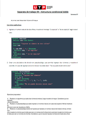Separata de trabajo 06 – Estructuras condicionales simples y dobles - Principios de algoritmos ...