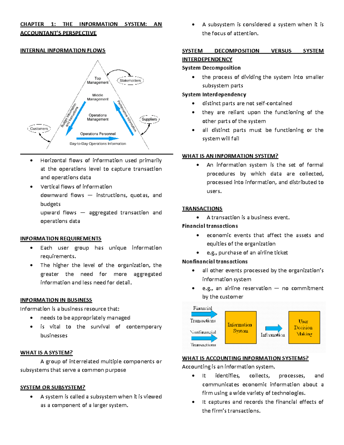 Chapter 1 the Information System an Accounting - CHAPTER 1: THE ...