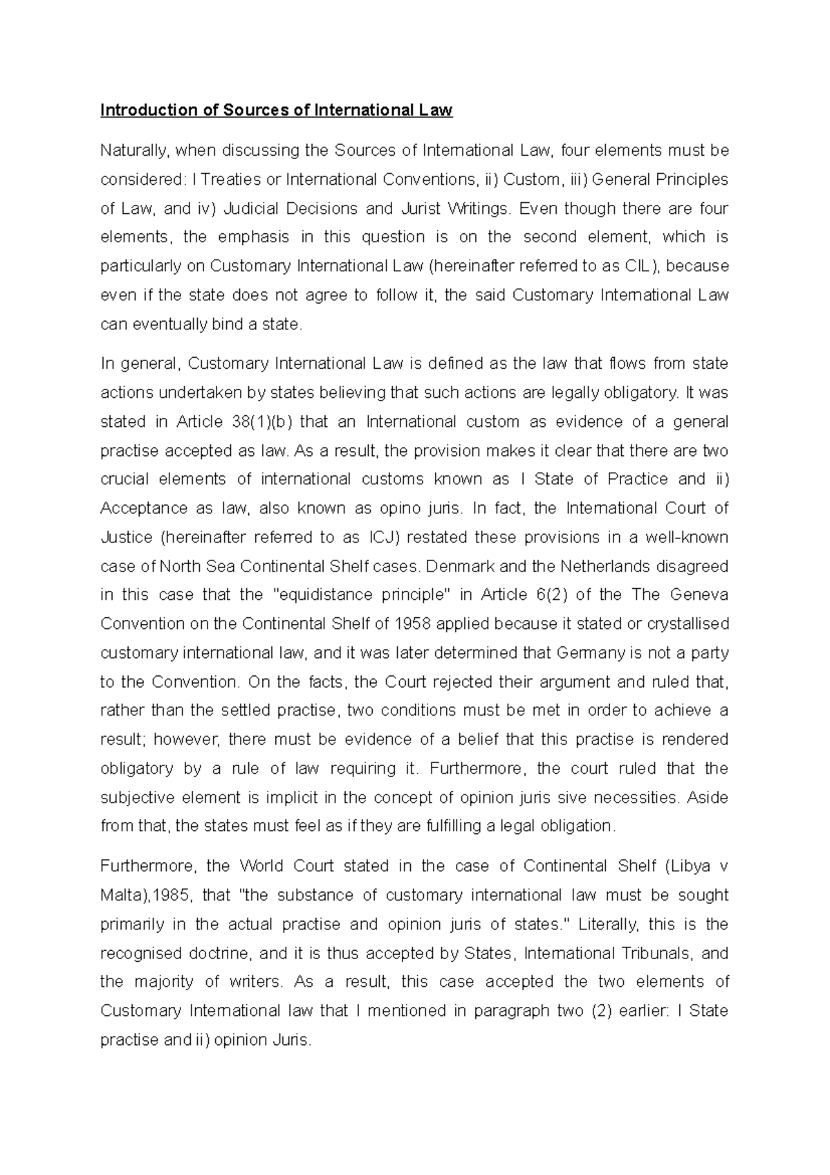 Introduction to Sources of International Law - Introduction of Sources ...