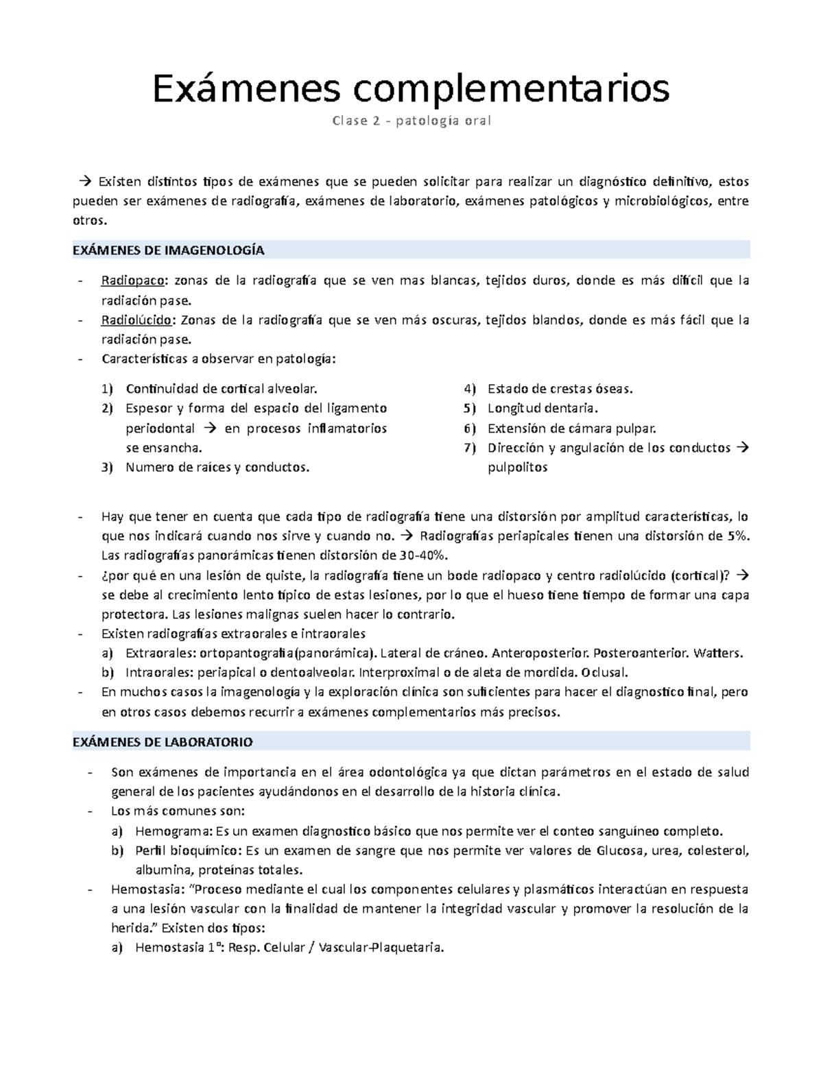 2 Exámenes complementarios patologia oral - Exámenes complementarios ...