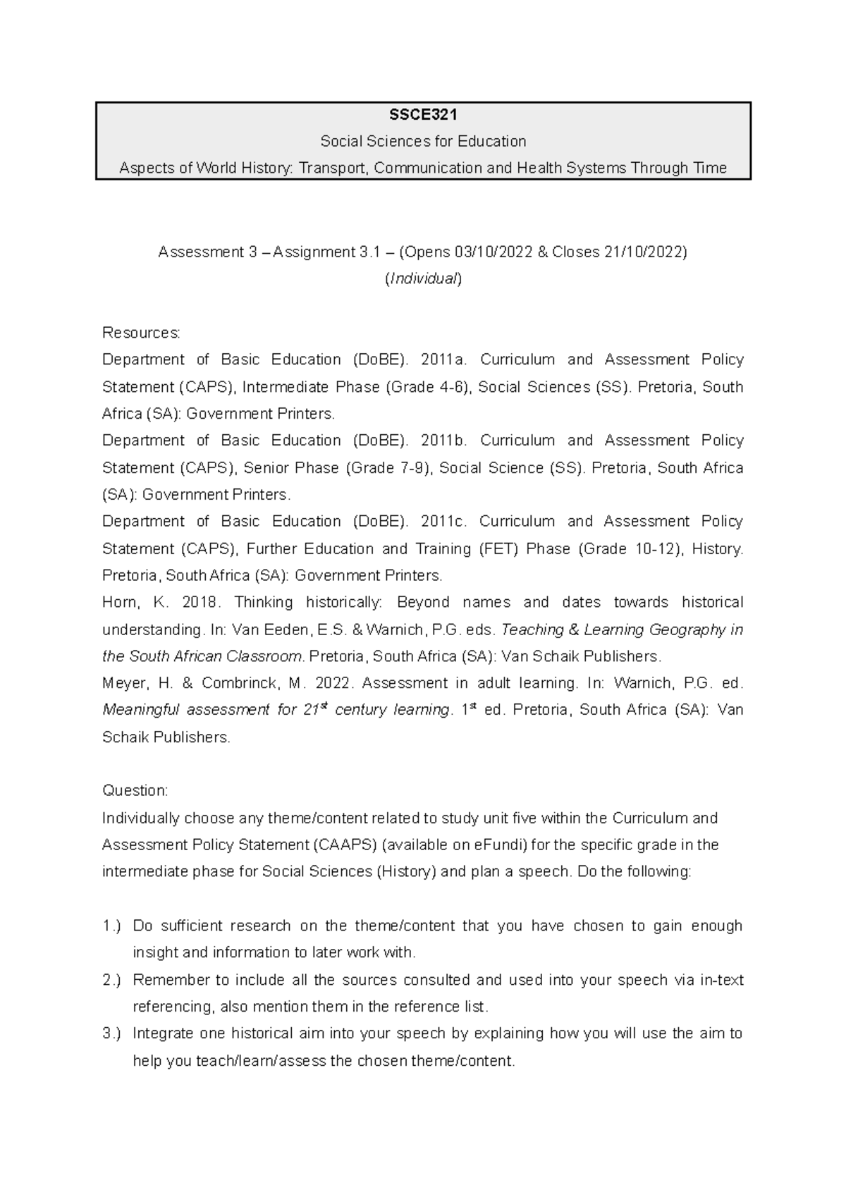 SSCE321 Assignment 3 - Social relations - SSCE Social Sciences for Education Aspects of World ...