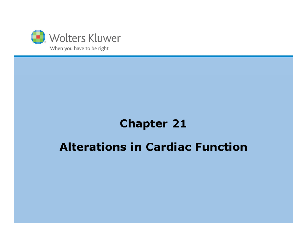 Pediatric Nursing lecture notes Alterations in Cardiac Function ...