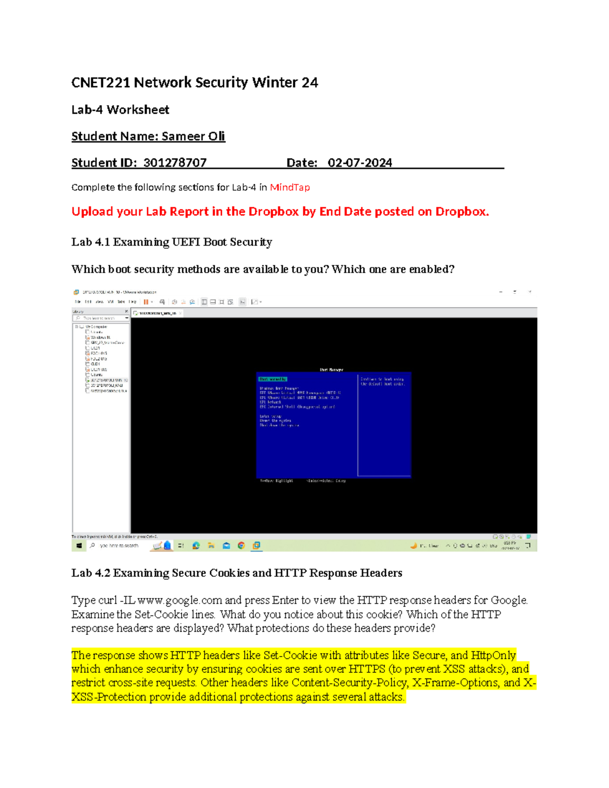 Lab-4 Worksheet - CNET221 Network Security Winter 24 Lab-4 Worksheet ...