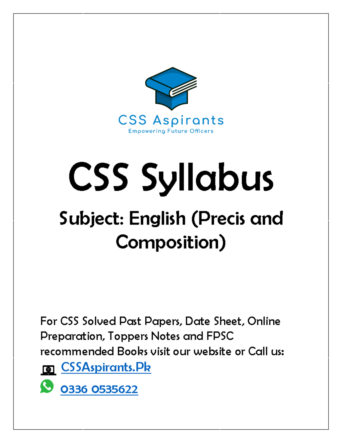 English Precis and Composition CSS Syllabus - CSS Syllabus Subject: English (Precis and ...