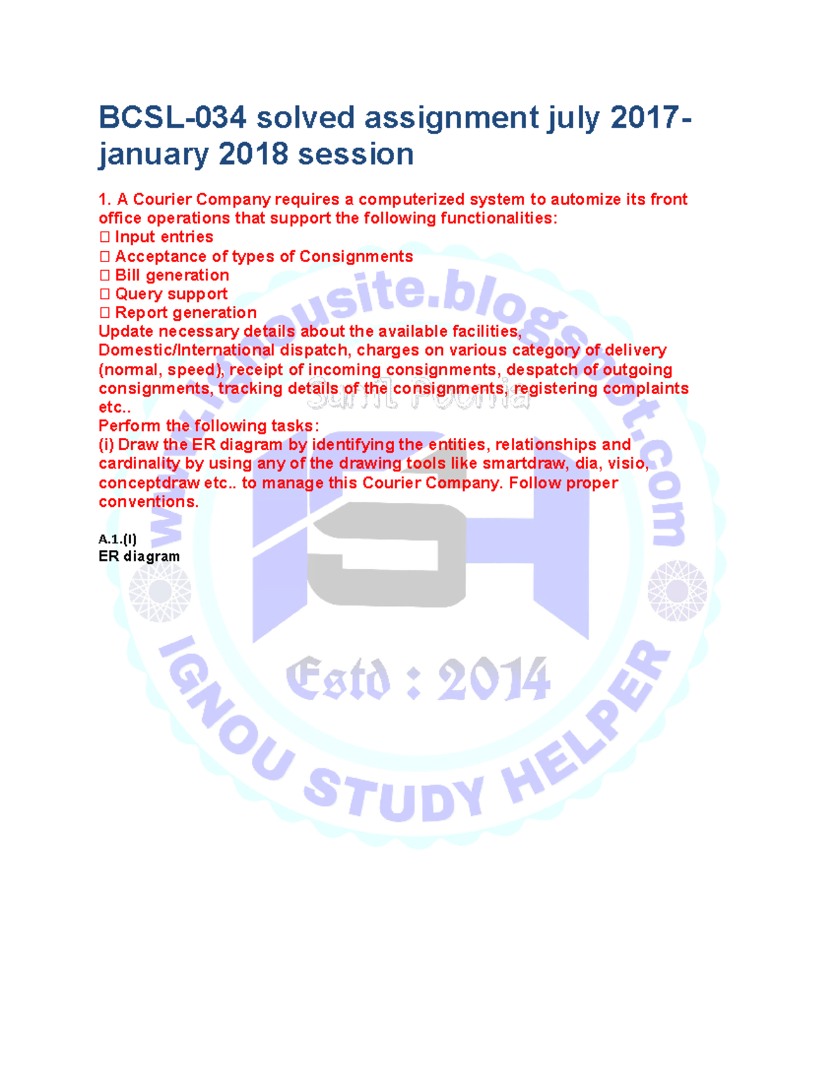 430510820 Bca Solved Assignment BCSL 034 DBMS Lab - BCSL-034 solved assignment july 2017 ...