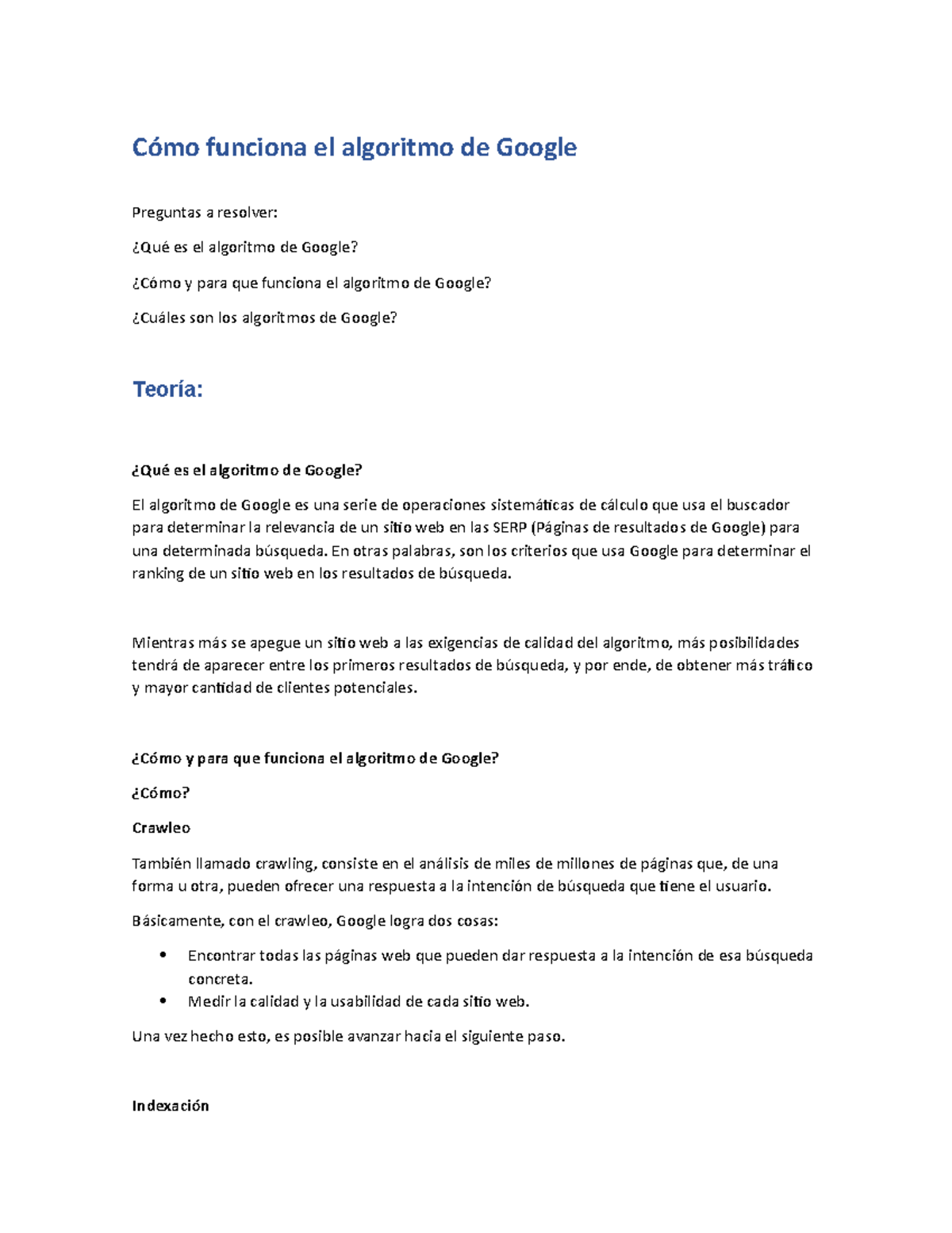 Cómo funciona el algoritmo de Google - Cómo funciona el algoritmo de ...