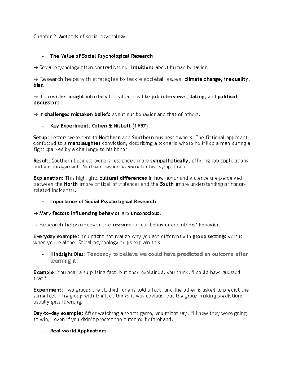 PSYC 215- Chapter 2 - Chapter 2: Methods of social psychology - The ...