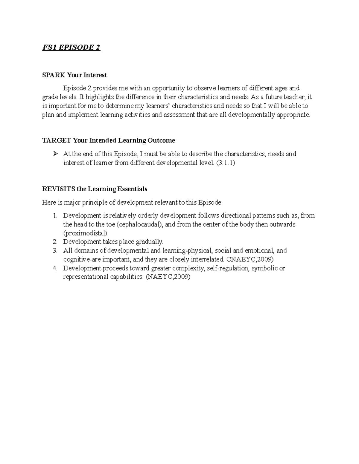 529155026 Episode 2 Field Study 1 - FS1 EPISODE 2 SPARK Your Interest ...