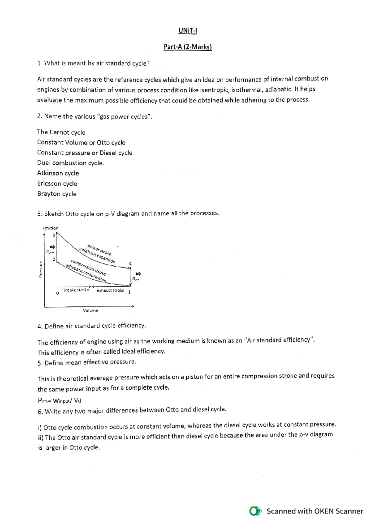 2ND SEMESTER ASSIGNMENT - 1. What is meant air standard cycle? Air standard cycles are the ...