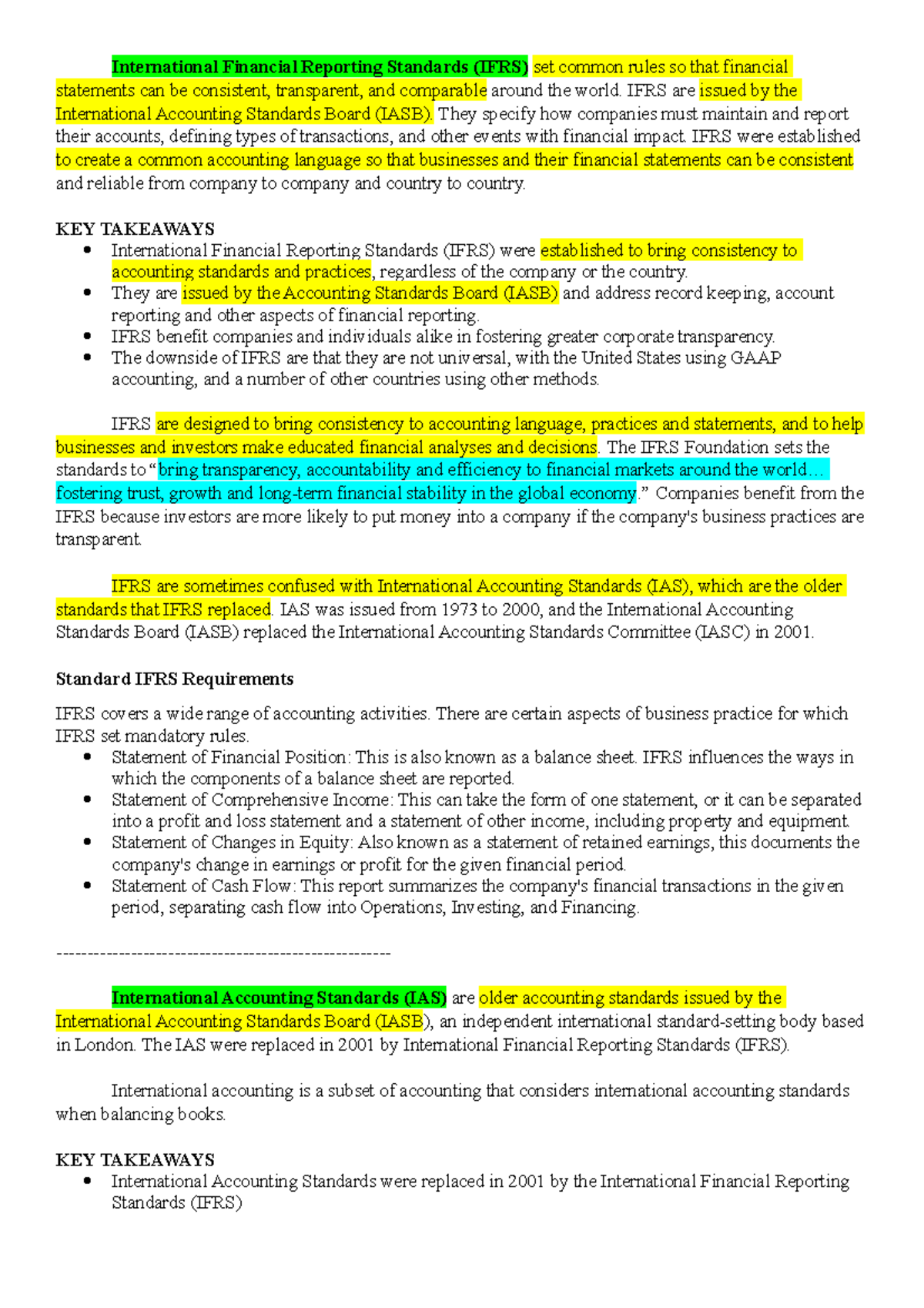 Accounting Standards - International Financial Reporting Standards ...