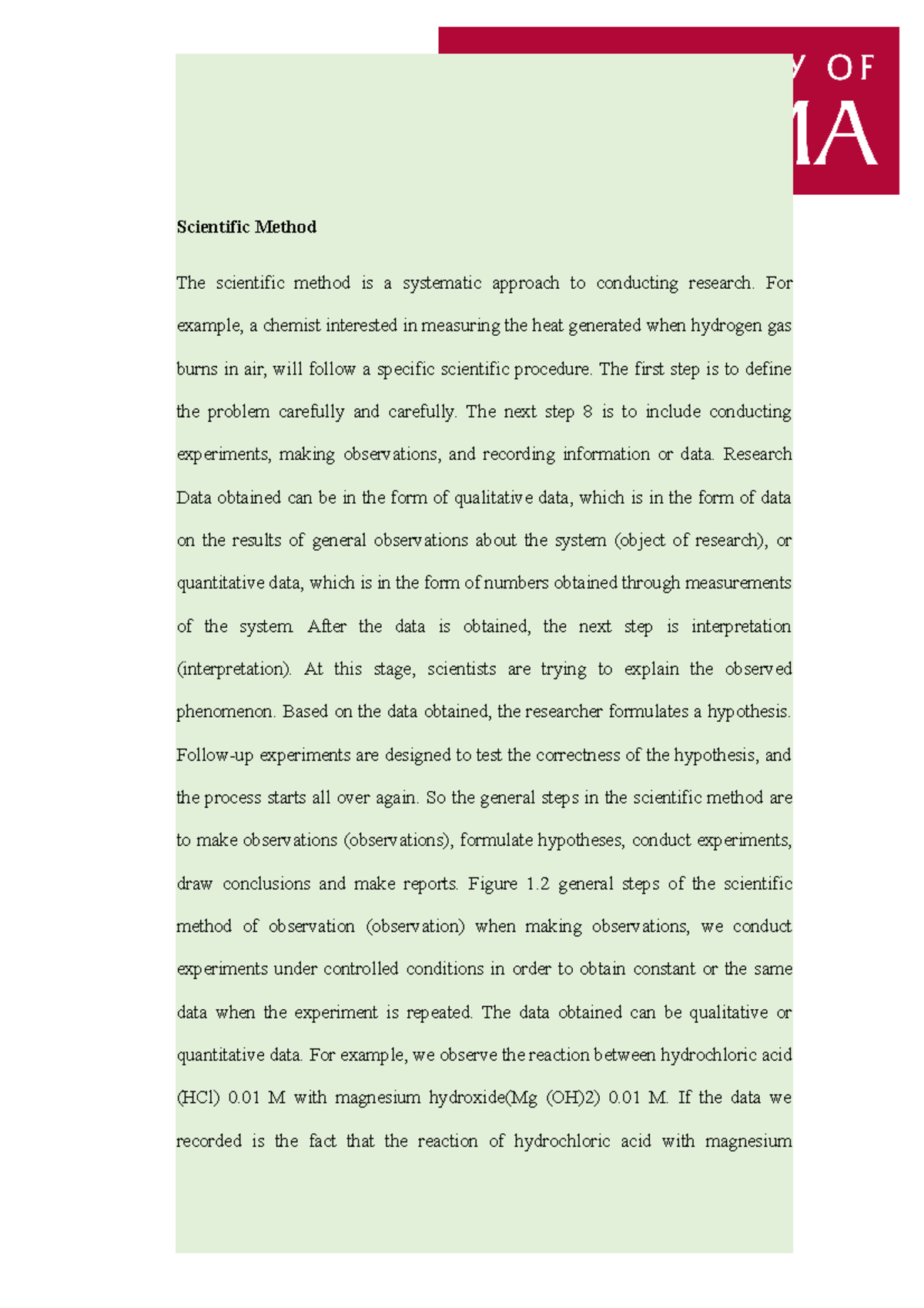 Documents Chemistry - Scientific Method - Scientific Method The ...