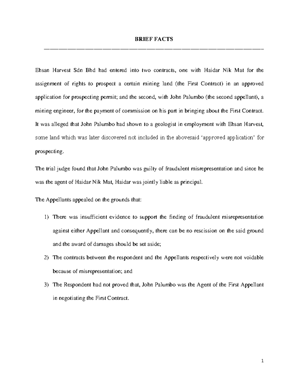 mooting law script - BRIEF FACTS - Studocu