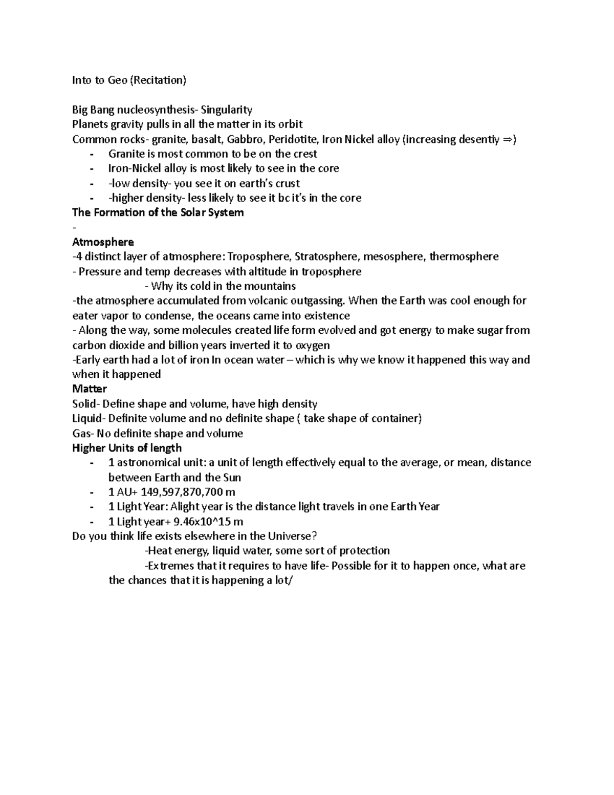 Chapter 1 Recition - Into to Geo (Recitation) Big Bang nucleosynthesis ...