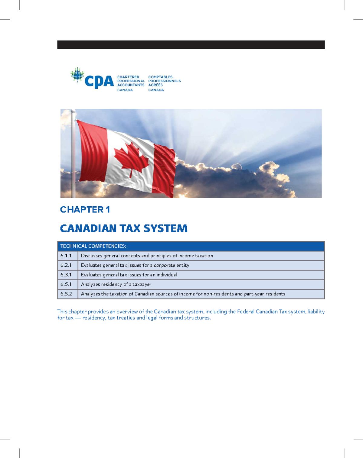 Chapter 01 - N/A - CHAPTER 1 CANADIAN TAX SYSTEM ####### This chapter ...