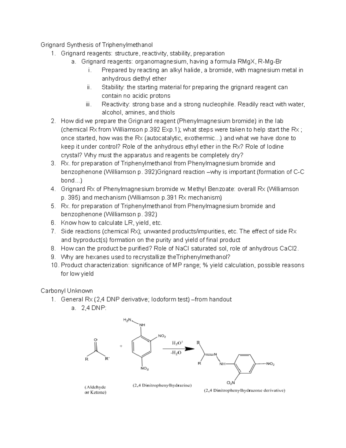 Orgo lab exam 2 SG - exam 2 practice test and study guide filled in ...