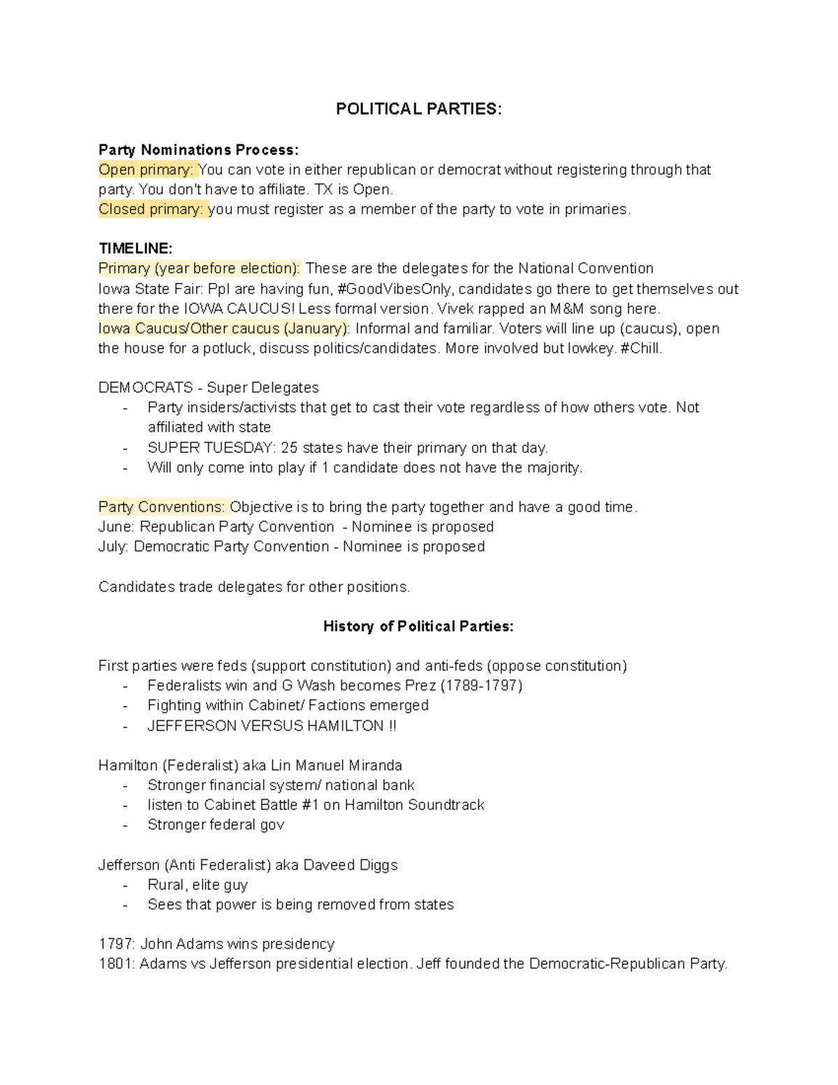 Usgov CH 9 Political Parties - POLITICAL PARTIES: Party Nominations ...