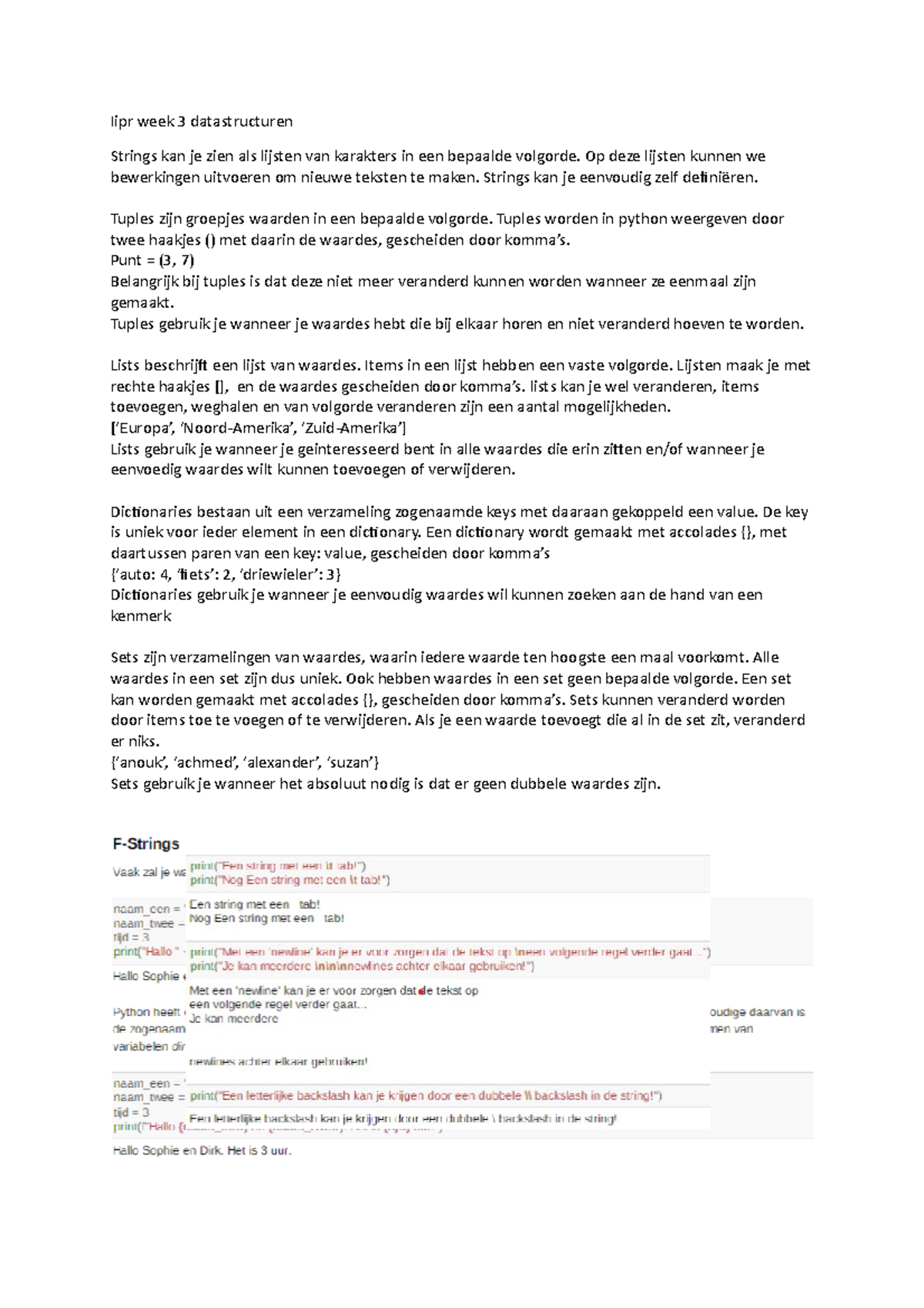 inleiding programmeren week 3 video college - Iipr week 3 ...