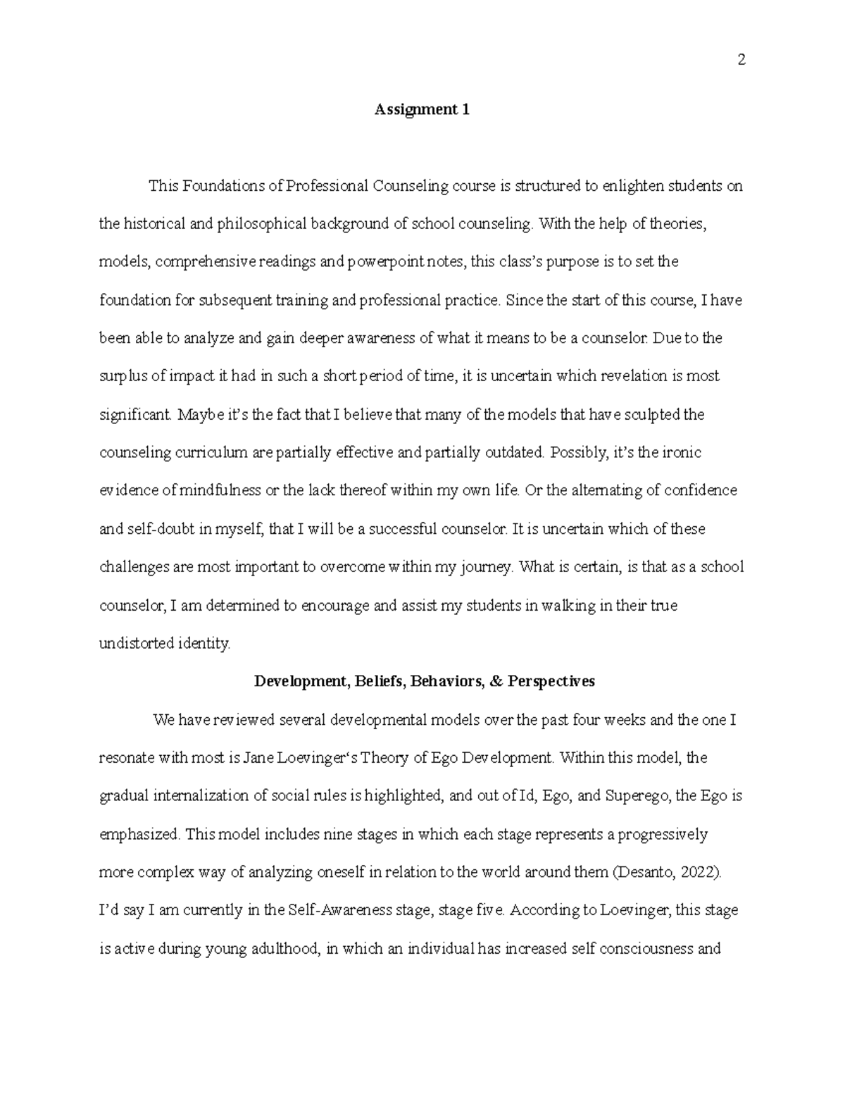 Foundations Assignment One Final Draft - Assignment 1 This Foundations of Professional ...