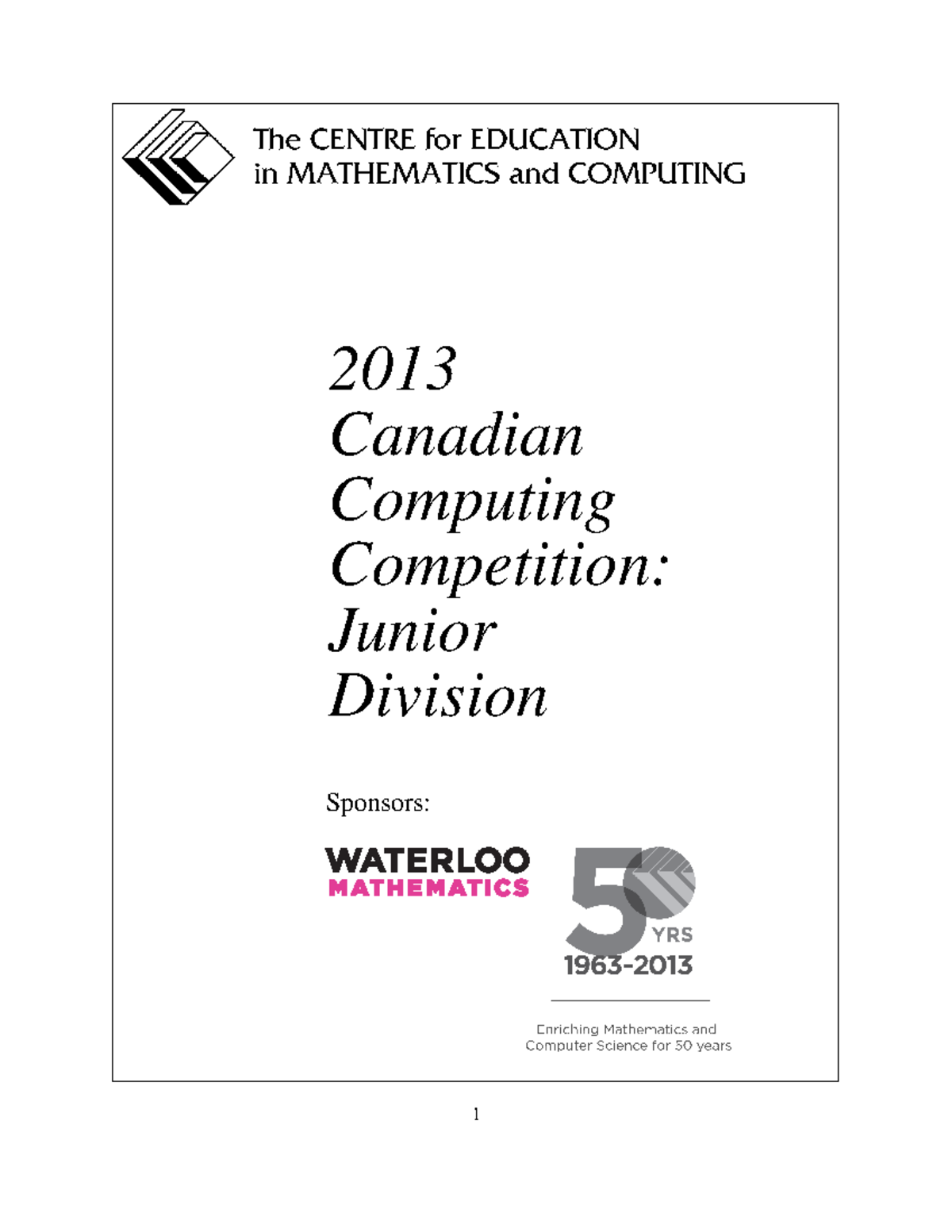 2013 zj - Ttffgggggg - 2013 Canadian Computing Competition: Junior ...