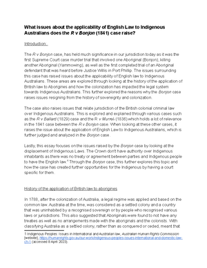 Aboriginal Law Notes - 10/4/ Jordan Reynolds S Indigenous Law LLW Table ...