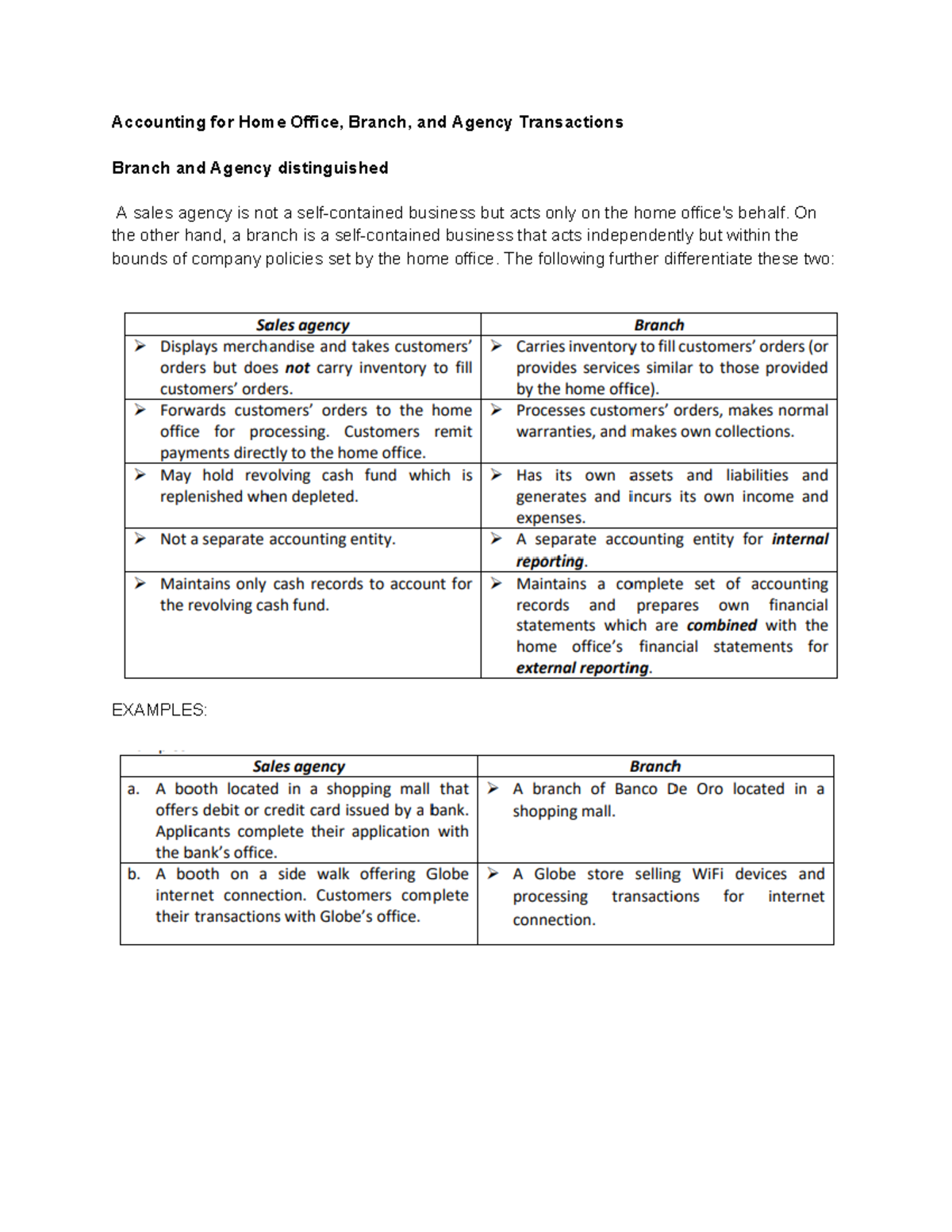 Introduction I Illustration - Accounting for Home Office, Branch, and ...